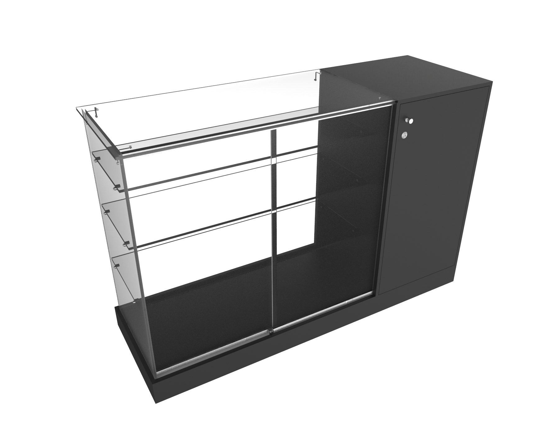 Full Vision Showcase w/ Register Counter – Ivar's Display