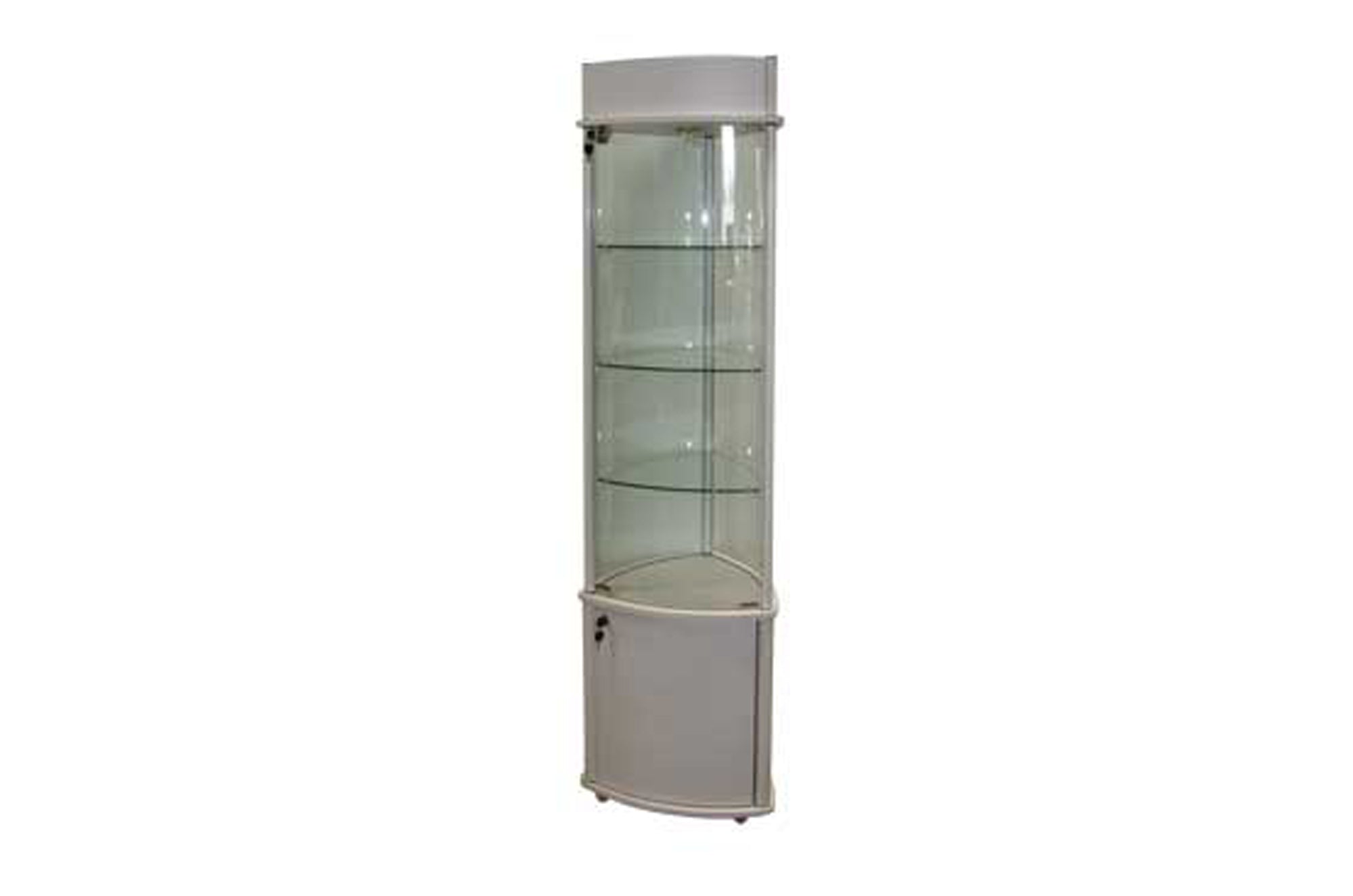 Curved Glass Tower Retail Display | Ivar's Display